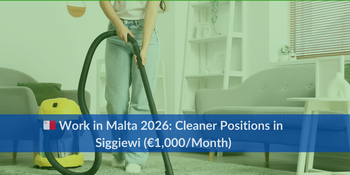 🇲🇹 Malta Cleaner Jobs 2026: €1,000/mo | TESDA | Apply Now!